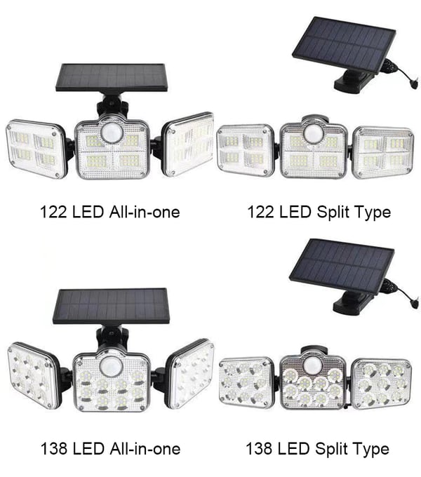 🎁Hot Sale 50% OFF🔥Solar Outdoor Lights 138LED Security Lights,3 Heads ...